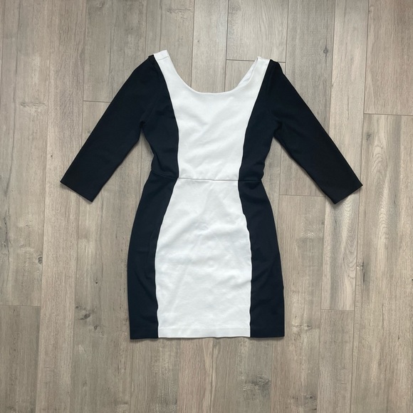 Express | Dresses | Gorgeous Express Black And White Colorblock Dress ...